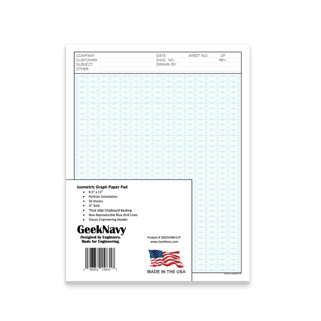 Isometric Graph Paper Pad: 8.5 x 11 | RobCosman.com