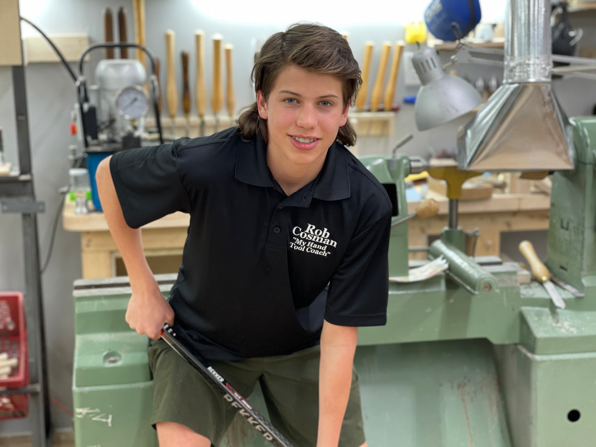 Rob Cosman's Polo Shirt: "My hand Tool Coach" Black | RobCosman.com